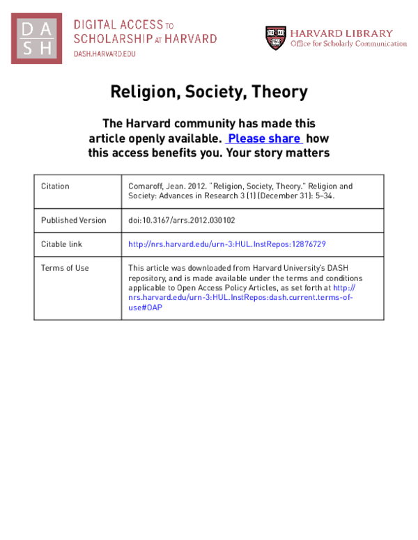 (PDF) Portrait: Jean Comaroff