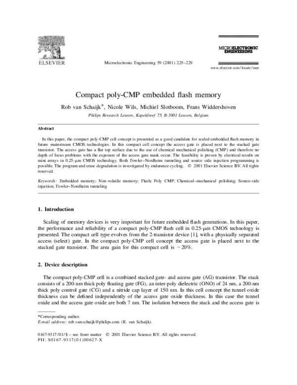 (PDF) Compact poly-CMP embedded flash memory