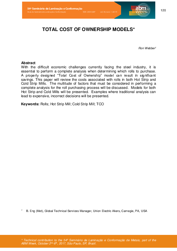 (PDF) Total Cost of Ownership Models
