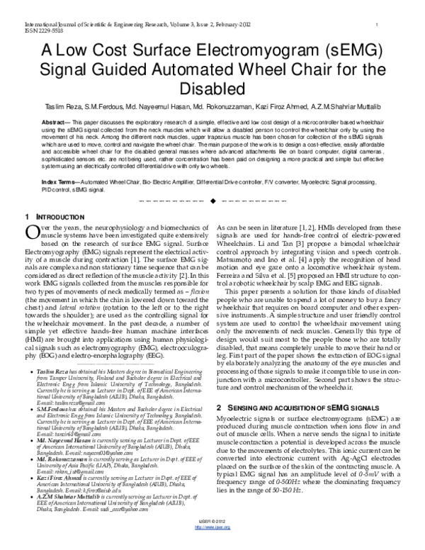 (PDF) A Low Cost Surface Electromyogram (sEMG) Signal Guided Automated ...