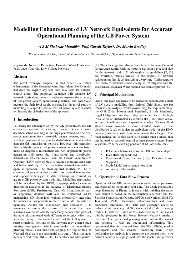 (PDF) Modelling Enhancement of LV Network Equivalents for Accurate ...