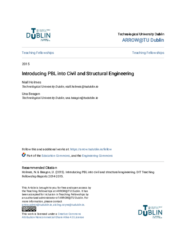 (PDF) Introducing PBL into Civil and Structural Engineering