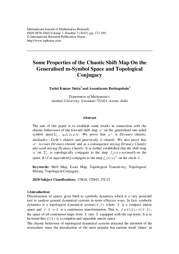 (PDF) Some Properties of the Chaotic Shift Map On the Generalised m ...