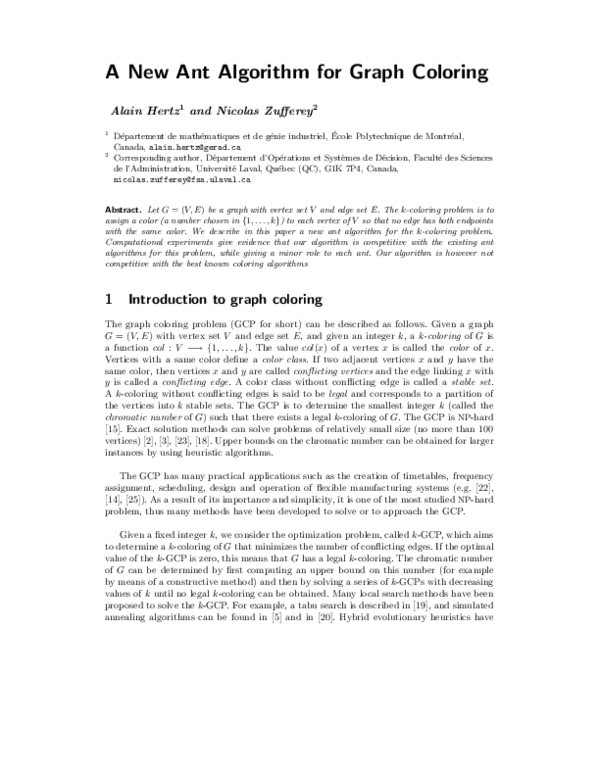 (PDF) A New Ant Algorithm for Graph Coloring