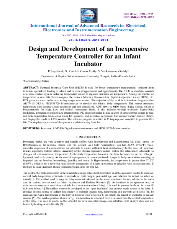 (PDF) Affordable Temperature Controller Design for Infant Incubators