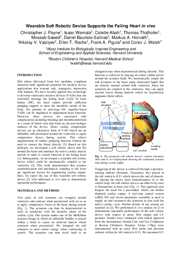 (PDF) Wearable Soft Robotic Device Supports the Failing Heart in vivo