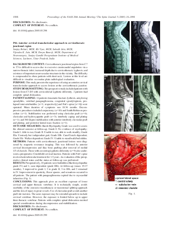 (PDF) P84. Anterior cervical transclavicular approach to ...