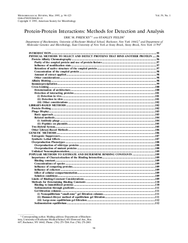 (PDF) DNA–protein interactions: methods for detection and analysis