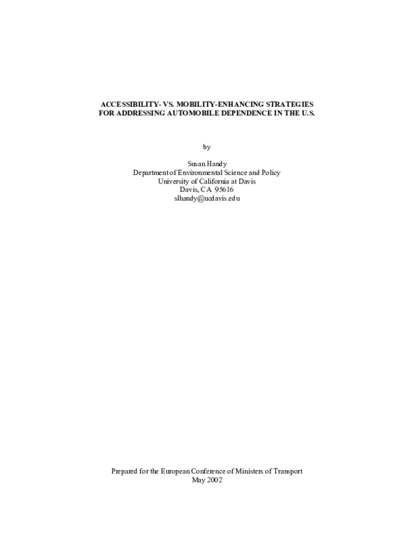(PDF) Accessibility- vs. Mobility-Enhancing Strategies for Addressing ...