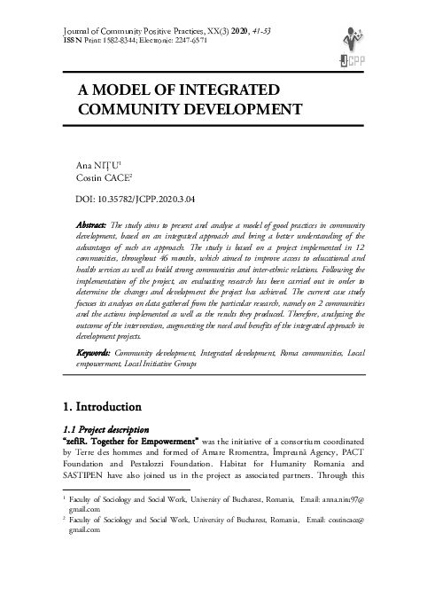 (PDF) A Model of Integrated Community Development