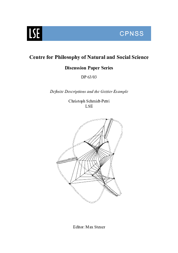 (PDF) Definite Descriptions and the Gettier Example | Christoph Schmidt ...