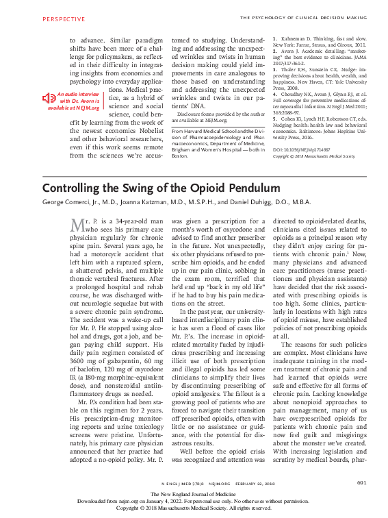(PDF) Controlling the Swing of the Opioid Pendulum