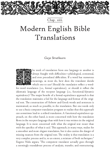 (PDF) Modern English Bible Translations