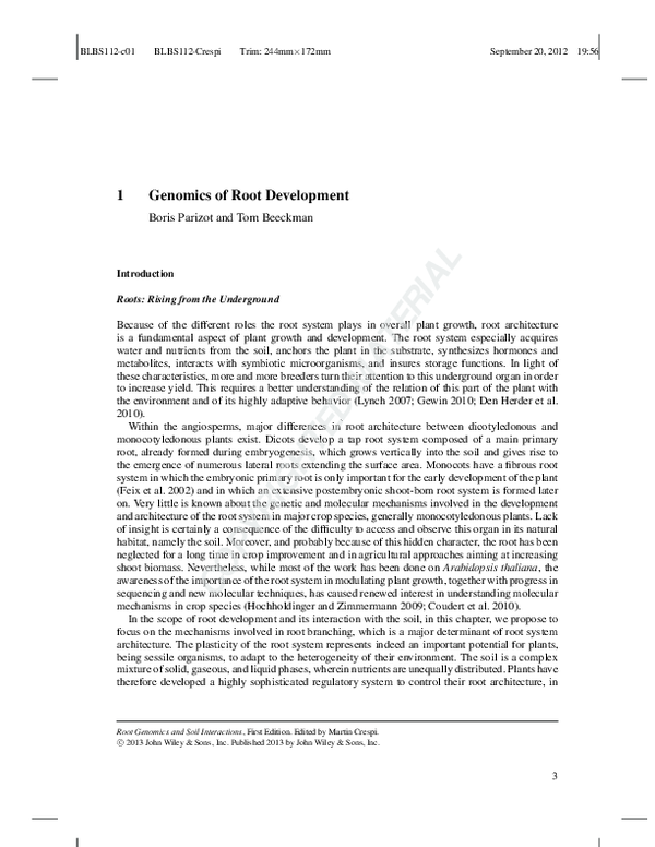 (PDF) Genomics of root development | Tom Beeckman - Academia.edu