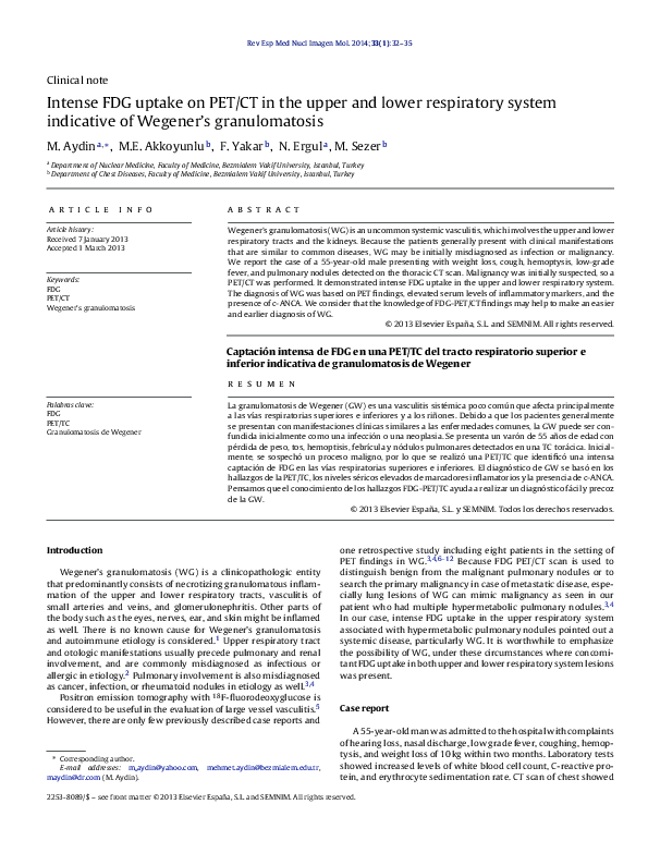 (PDF) Intense FDG uptake on PET/CT in the upper and lower respiratory ...
