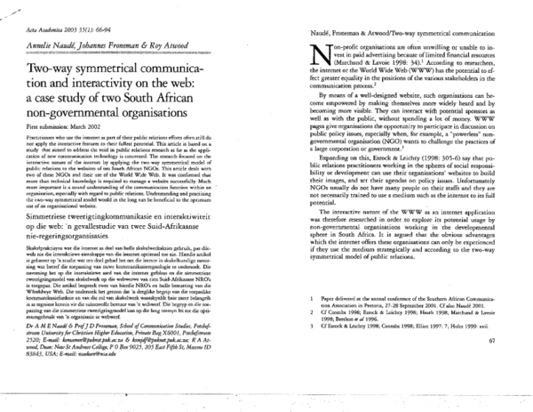 (PDF) Two-way symmetrical communication and interactivity on the web ...