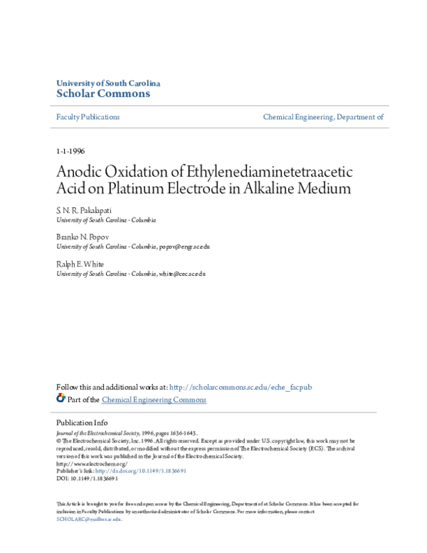 (PDF) Anodic Oxidation of Ethylenediaminetetraacetic Acid on Platinum ...