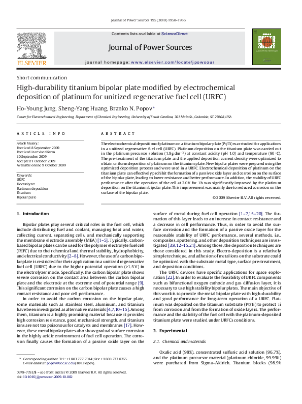 (PDF) High-durability titanium bipolar plate modified by ...