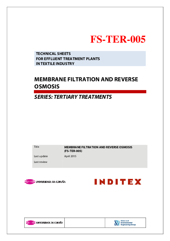 (PDF) Technical Sheets for Effluent Treatment Plants in Textile ...