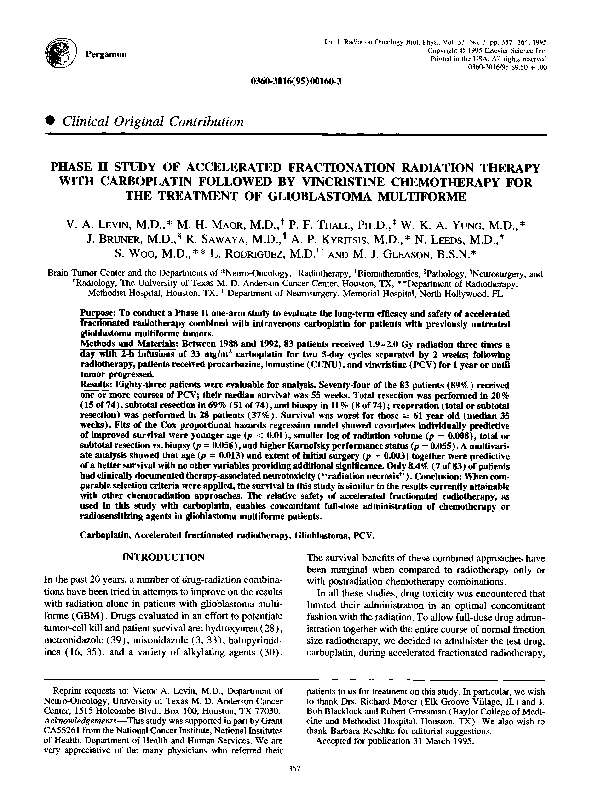 (PDF) Phase II study of accelerated fractionation radiation therapy ...