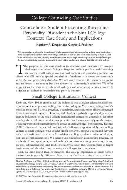 (PDF) Counseling a Student Presenting Borderline Personality Disorder ...