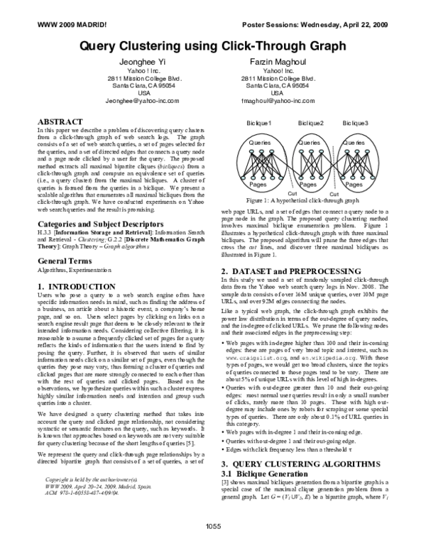(PDF) Query clustering using click-through graph