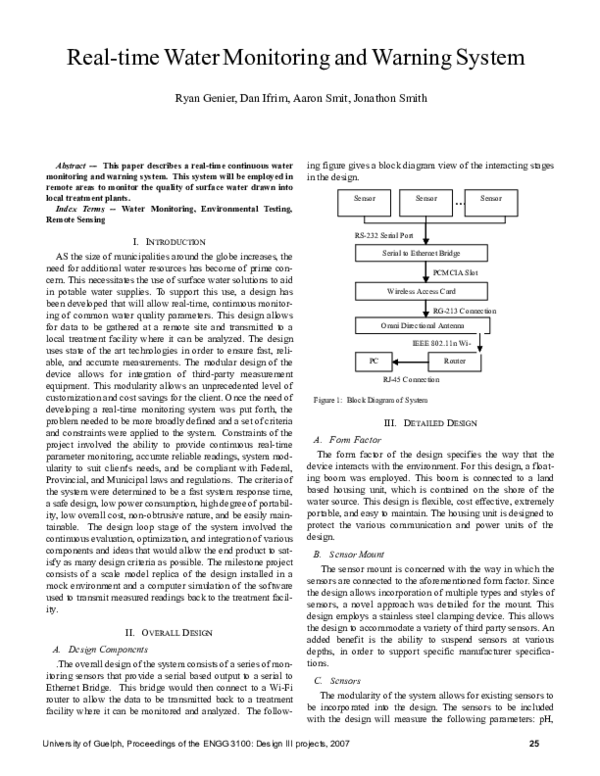 (PDF) Real-time Water Monitoring and Warning System