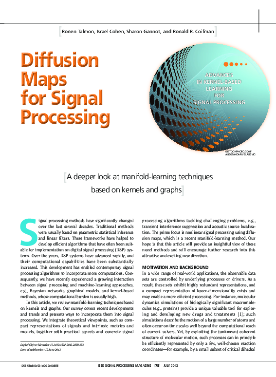 (PDF) ] [ A deeper look at manifold-learning techniques based on kernels and graphs ] Diffusion ...