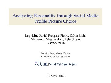 (PDF) Analyzing Personality through Social Media Profile Picture Choice