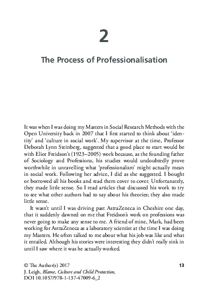 (PDF) The Process of Professionalisation