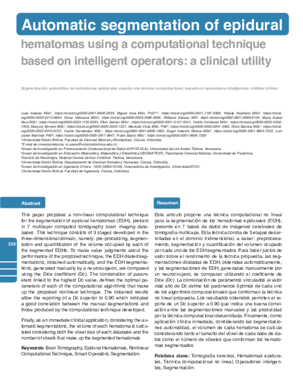 (PDF) Automatic segmentation of epidural hematomas using a computational technique based on ...