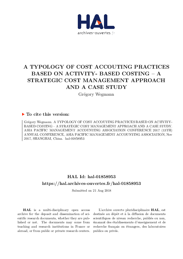 (PDF) A Typology of Cost Accounting Practices Based on Activity-Based ...