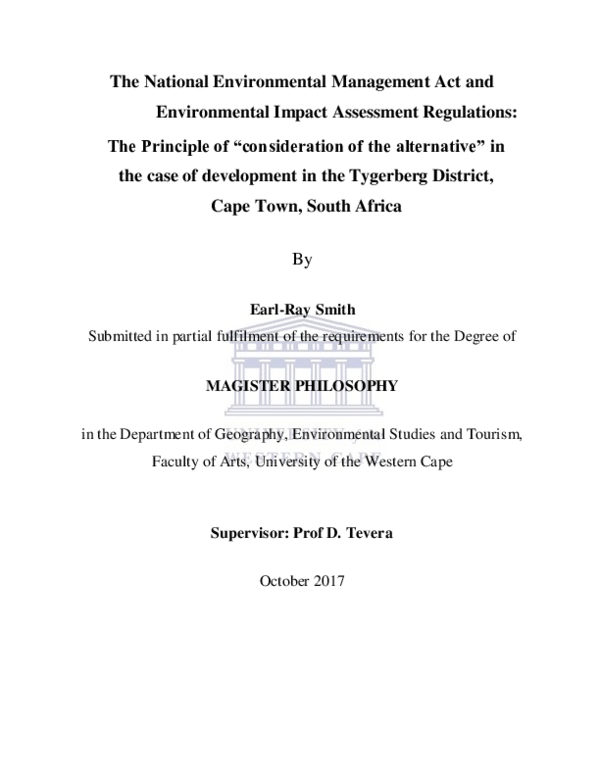 (PDF) The National Environmental Management Act andEnvironmental Impact ...