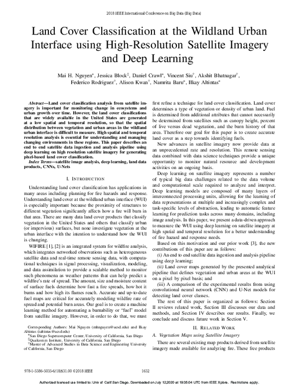 (PDF) Land Cover Classification at the Wildland Urban Interface using ...
