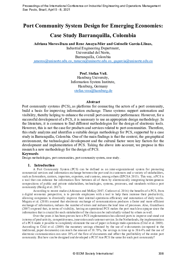 (PDF) Port Community System Design for Emerging Economies: Case Study ...
