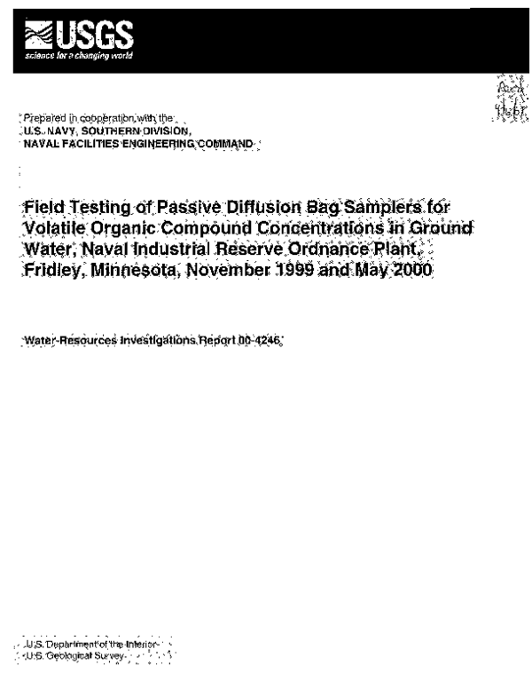 (PDF) Field testing of passive diffusion bag samplers for volatile ...