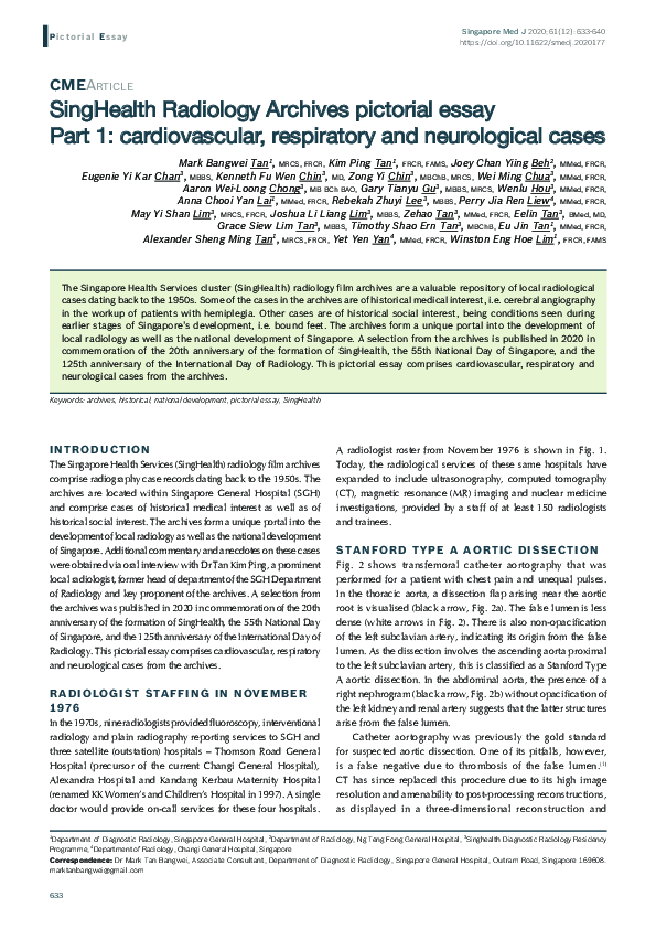 SingHealth Radiology Archives pictorial essay Part 1: cardiovascular ...