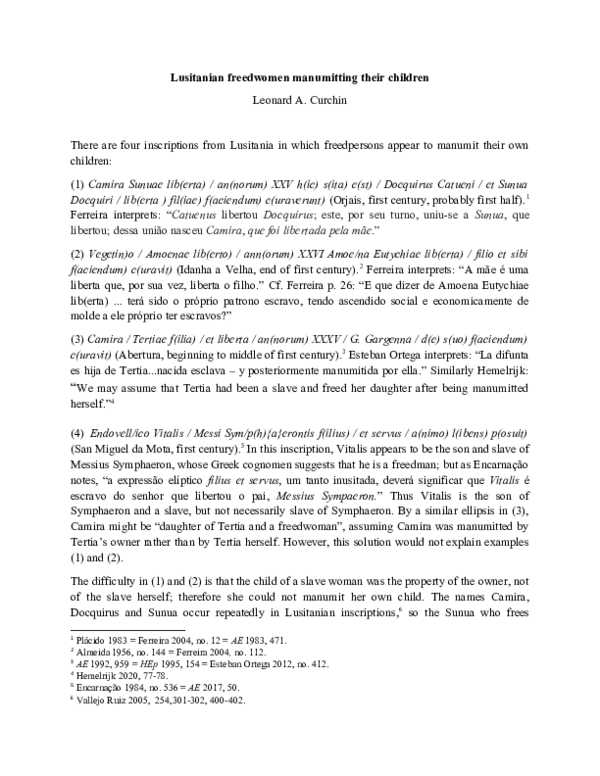 (DOC) Lusitanian freedwomen manumitting their children