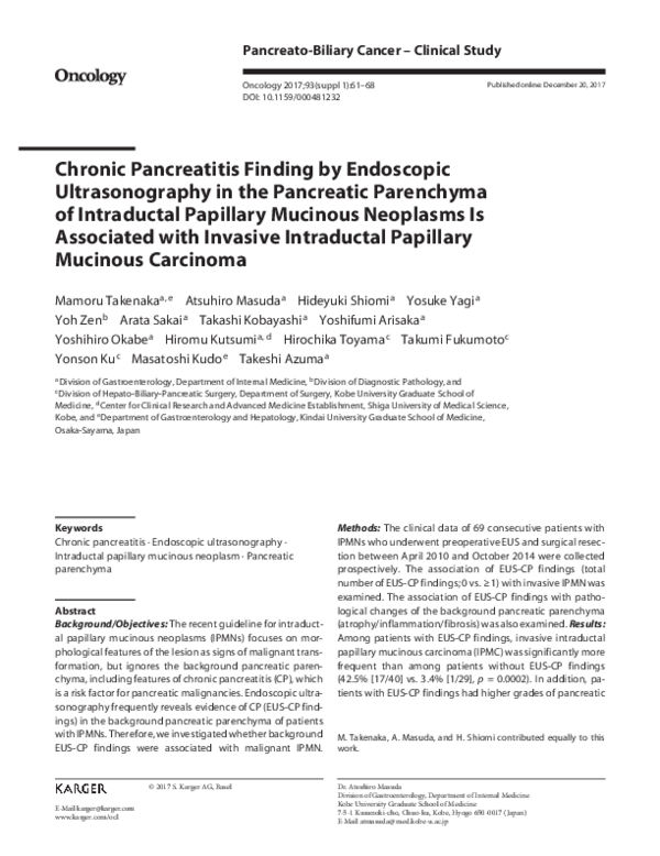 (PDF) Chronic Pancreatitis Finding by Endoscopic Ultrasonography in the ...