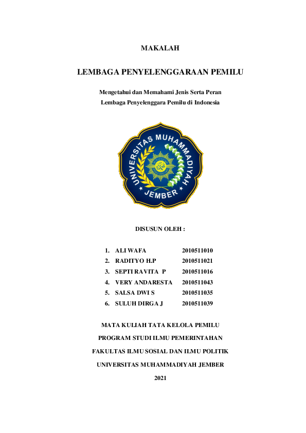 (PDF) LEMBAGA PENYELENGGARAAN PEMILU