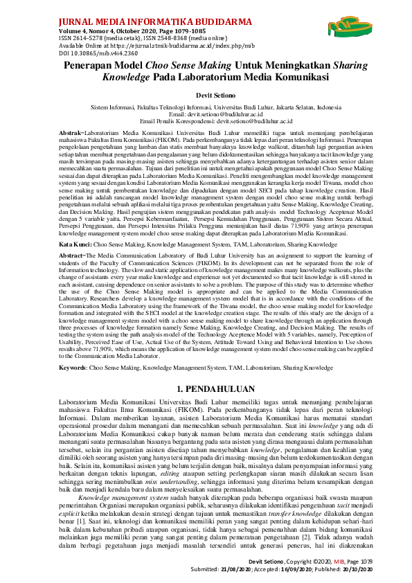 (PDF) Penerapan Model Choo Sense Making Untuk Meningkatkan Sharing ...