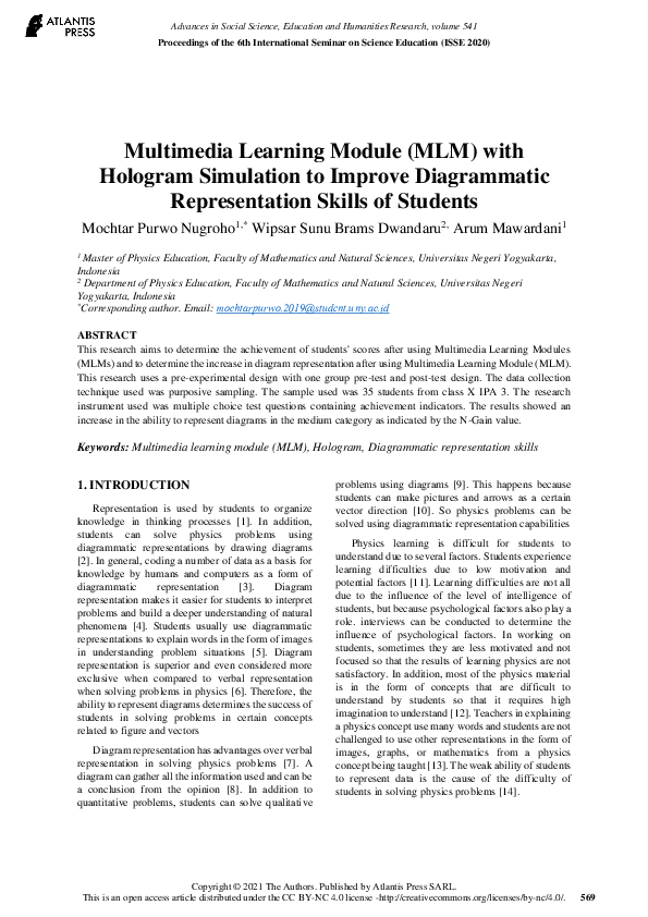 (PDF) Multimedia Learning Module (MLM) with Hologram Simulation to ...