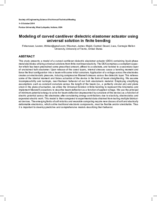 (PDF) Modeling of curved cantilever dielectric elastomer actuator using ...