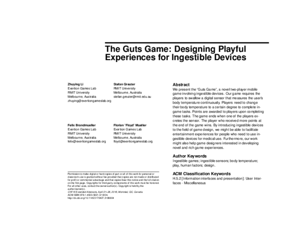 (PDF) The Guts Game