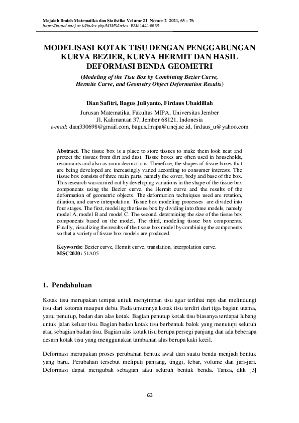 (PDF) Modelisasi Kotak Tisu Dengan Penggabungan Kurva Bezier, Kurva ...
