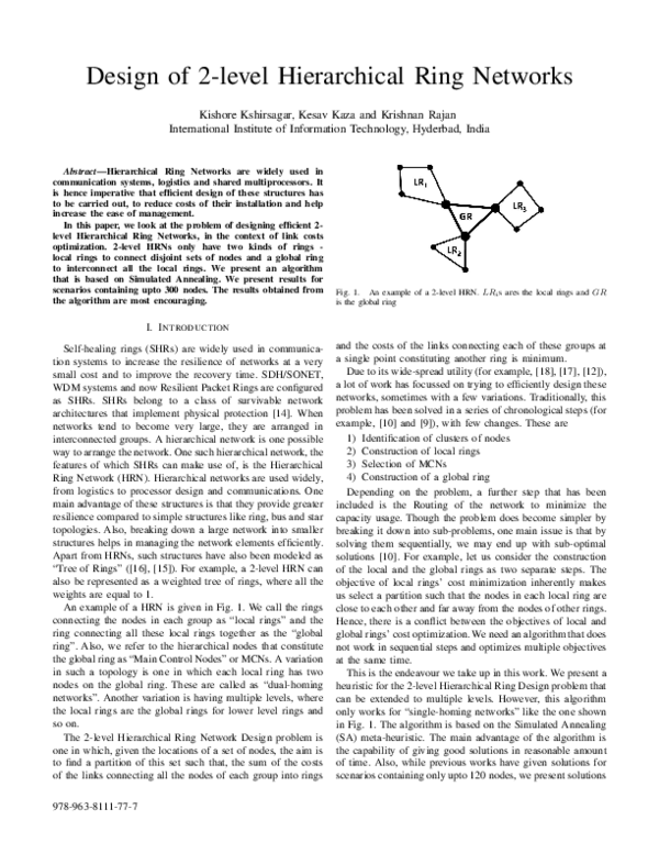 (PDF) Design of 2-level hierarchical ring networks