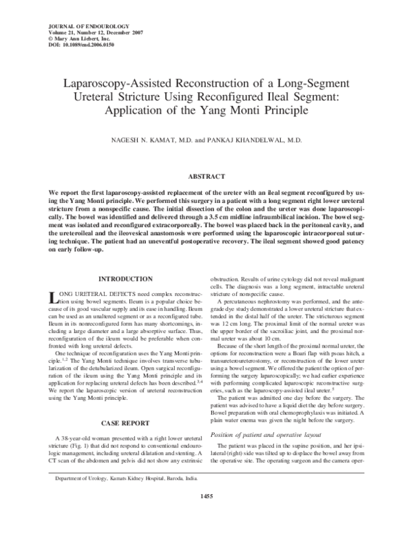 (PDF) Laparoscopy-Assisted Reconstruction of a Long-Segment Ureteral ...