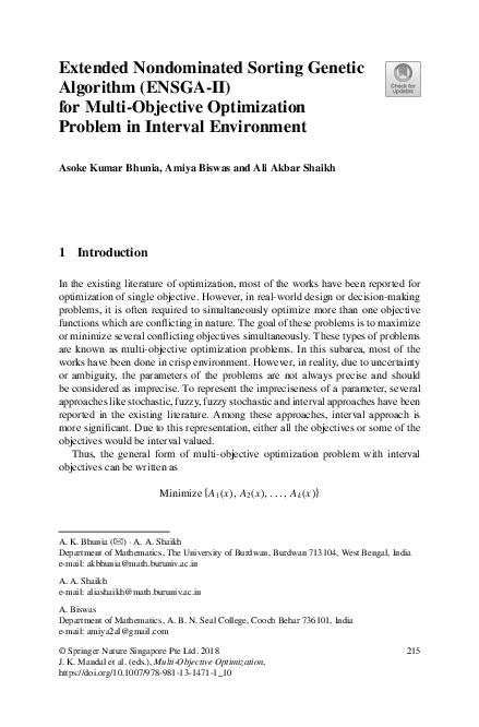 (PDF) Extended Nondominated Sorting Genetic Algorithm (ENSGA-II) for Multi-Objective ...