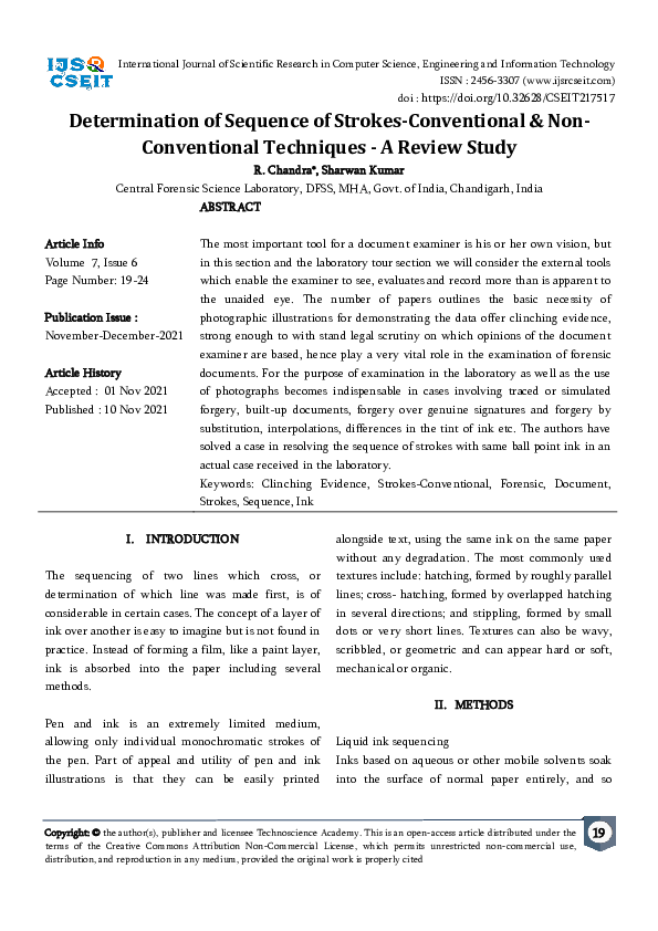 (PDF) Determination of Sequence of Strokes-Conventional & Non ...