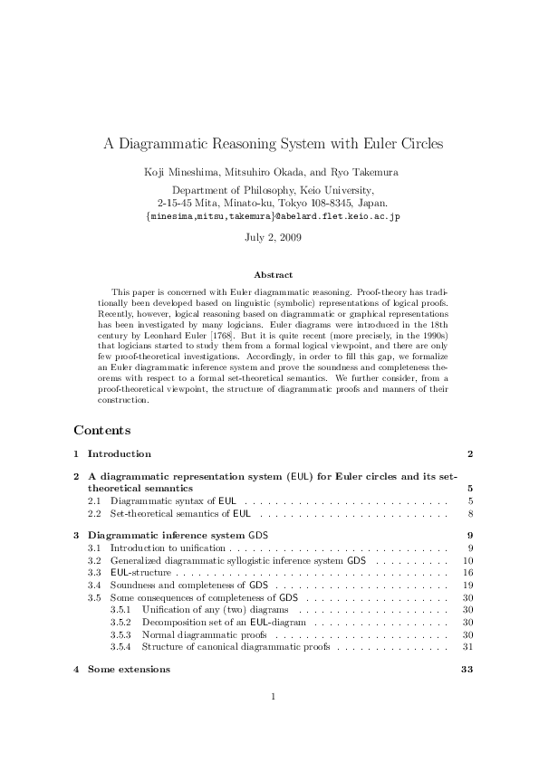 (PDF) A Diagrammatic Reasoning System with Euler Circles